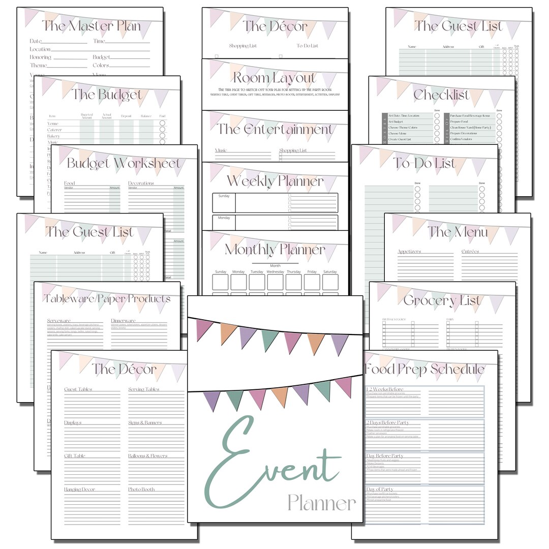 Party Planner Printable Party Planner Party Planner Bundle Event Party Planner Printable Party Planner Party Planner Bundle Event