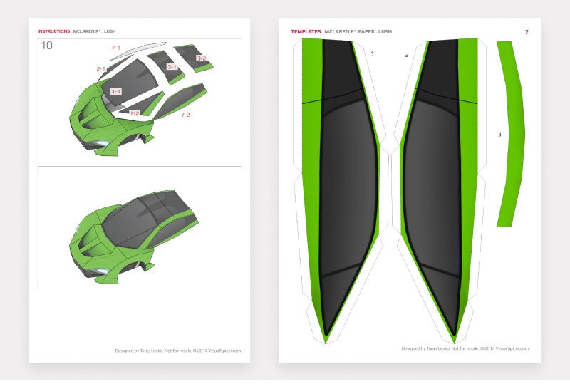 McLaren P1 Lush DIY 3D Papercraft Supercar Templates Supercar | Etsy
