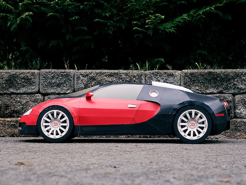 Bugatti Veyron DIY 3D Papercraft Supercar Templates, Papercraft Model ...