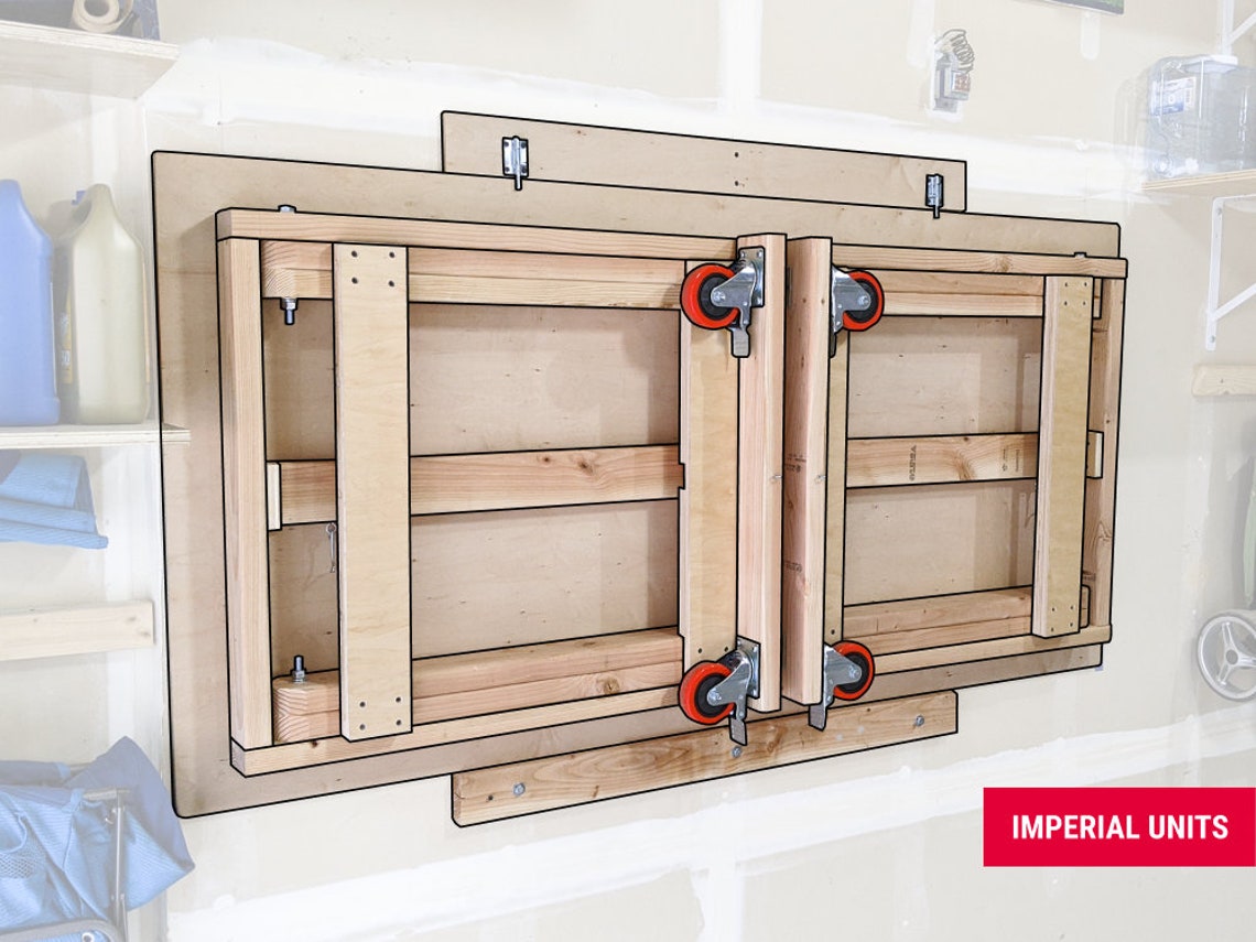 Foldable Workshop Table on Wheels DIY Plans & Instructions - Etsy