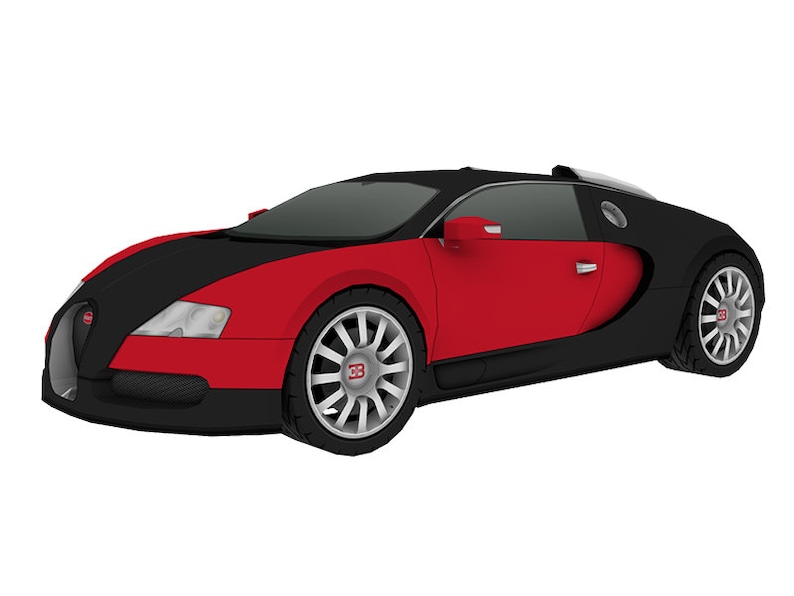 Bugatti Veyron DIY 3D Papercraft Supercar Templates, Papercraft Model ...