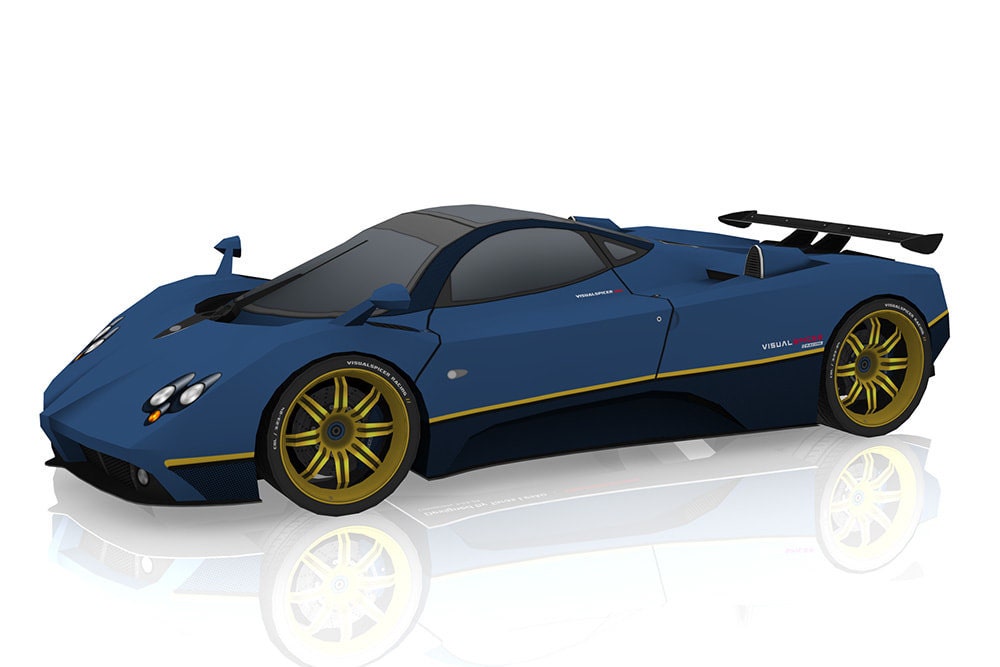 Pagani Zonda Aero Blue DIY 3D Papercraft Supercar Templates - Etsy Canada