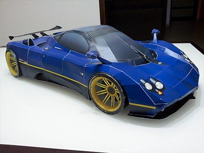 Pagani Zonda Aero Blue DIY 3D Papercraft Supercar Templates - Etsy