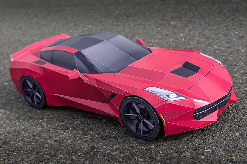 Chevrolet Corvette Stingray Red Lava DIY 3D Papercraft Sports - Etsy