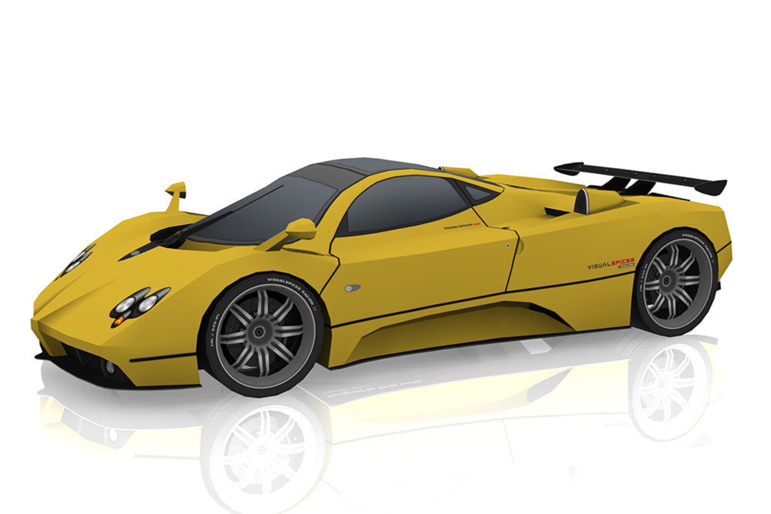 Pagani Zonda Velocity Yellow DIY 3D Papercraft Supercar - Etsy Canada