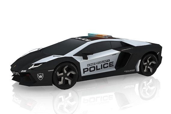 Black Lamborghini Police Car
