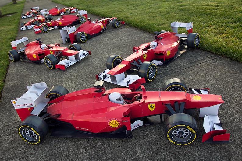Ferrari F1 DIY 3D Papercraft Racecar Templates Papercraft - Etsy México