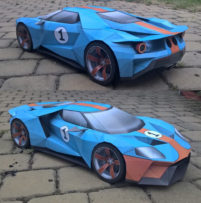 Ford GT Storm DIY 3D Papercraft Supercar Templates Sports Car Etsy
