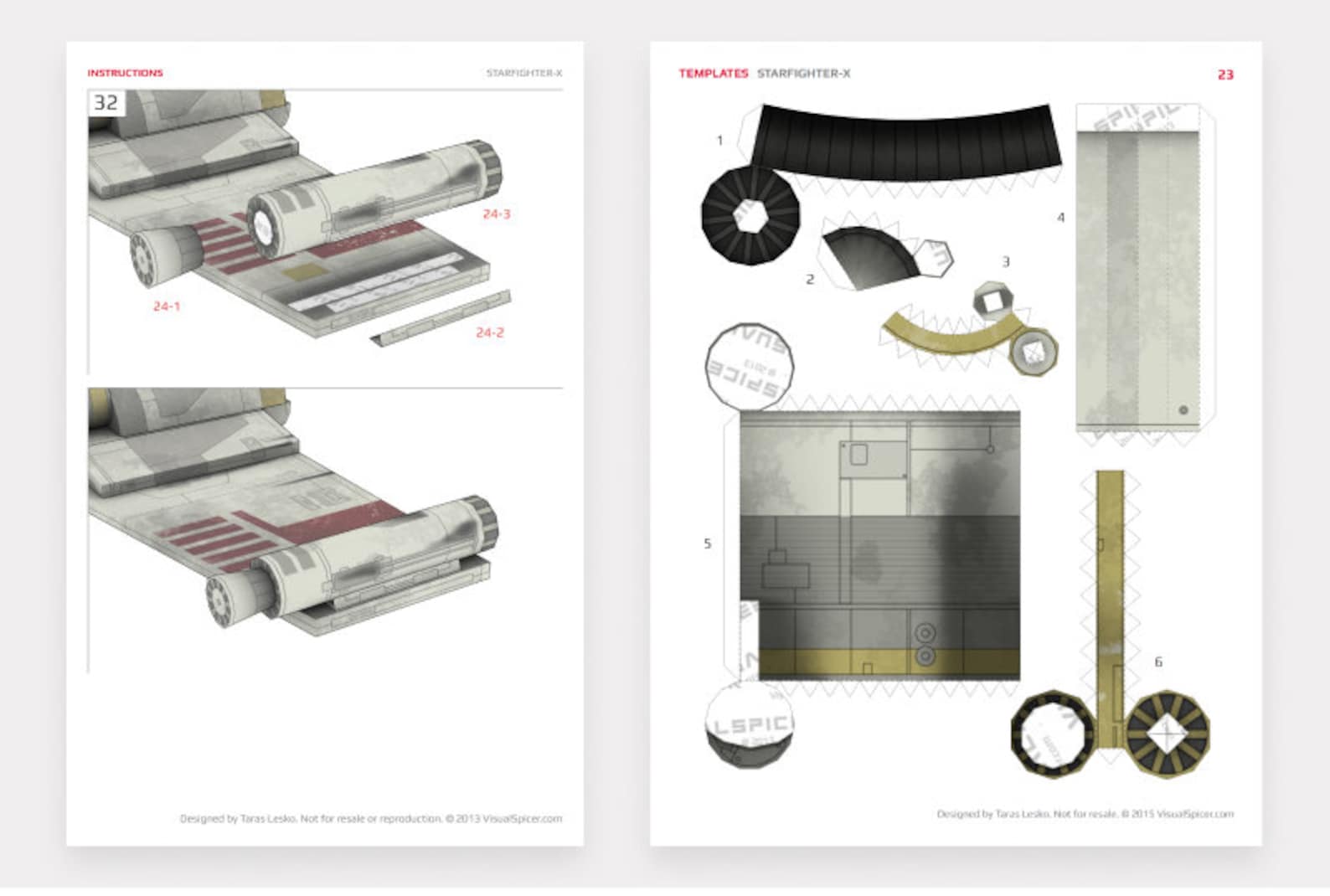 Star Wars X-wing Inspired Starfighter-x DIY 3D Papercraft Templates ...
