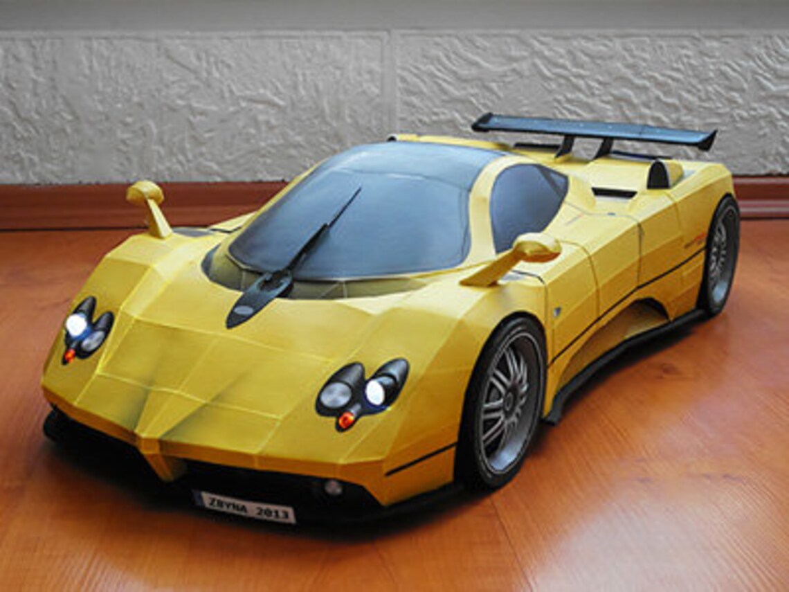 Pagani Zonda Velocity Yellow DIY 3D Papercraft Supercar | Etsy