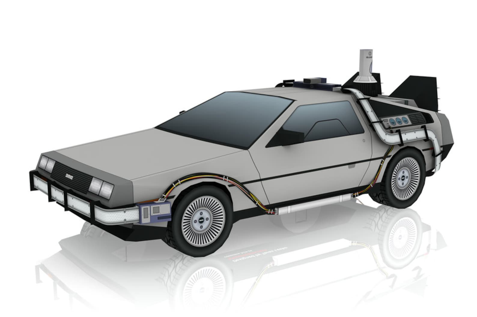 Back to the Future Delorean Time Machine | DIY 3D Papercraft Car ...