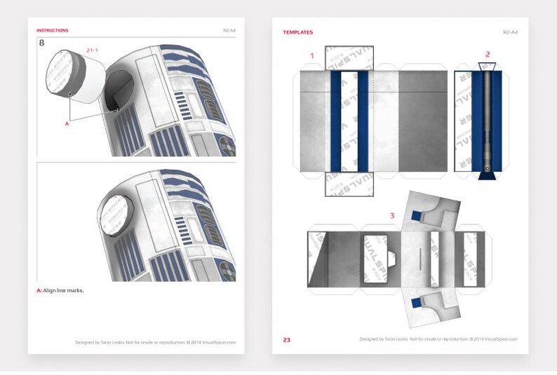 Star Wars R2-D2 Inspired DIY 3D Papercraft Templates - Etsy