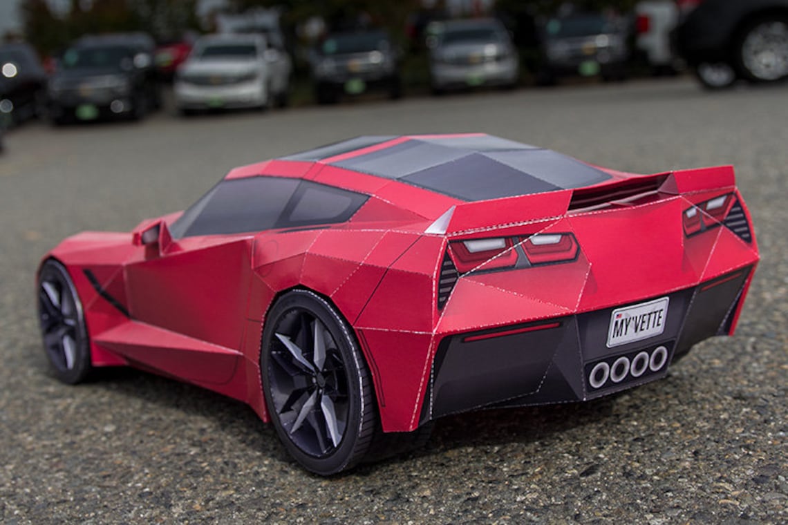 Chevrolet Corvette Stingray Red Lava DIY 3D Papercraft Sports - Etsy