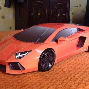 Lamborghini Aventador Racer DIY 3D Papercraft Car Template, Papercraft ...