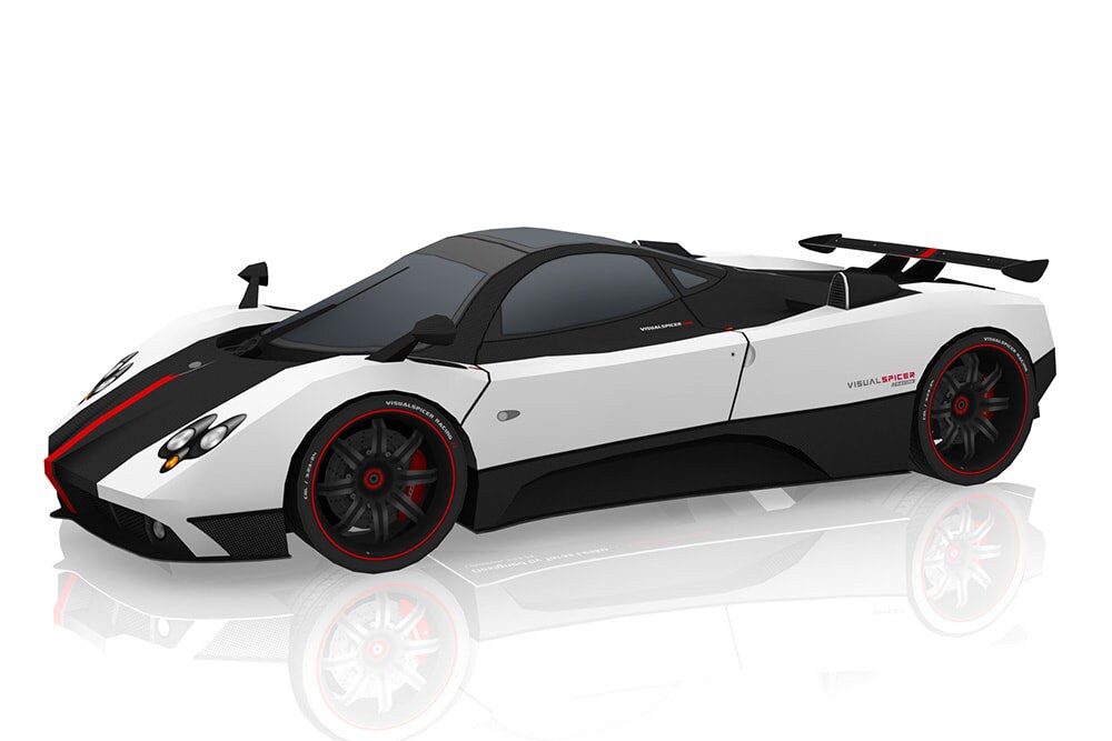 Pagani Zonda Jet Black DIY 3D Papercraft Supercar Vorlagen, Papercraft ...