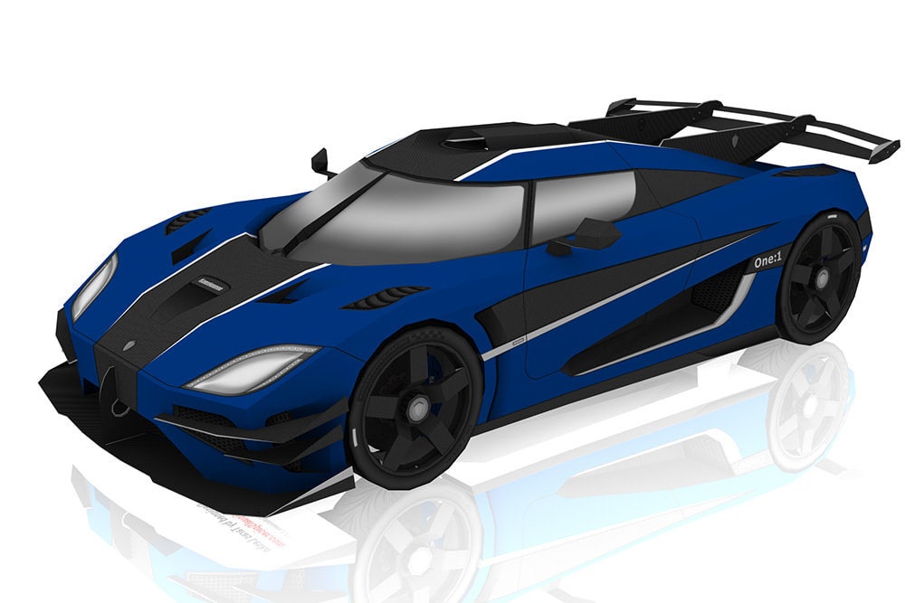 Koenigsegg One:1 Poseidon DIY 3D Papercraft Supercar Templates ...