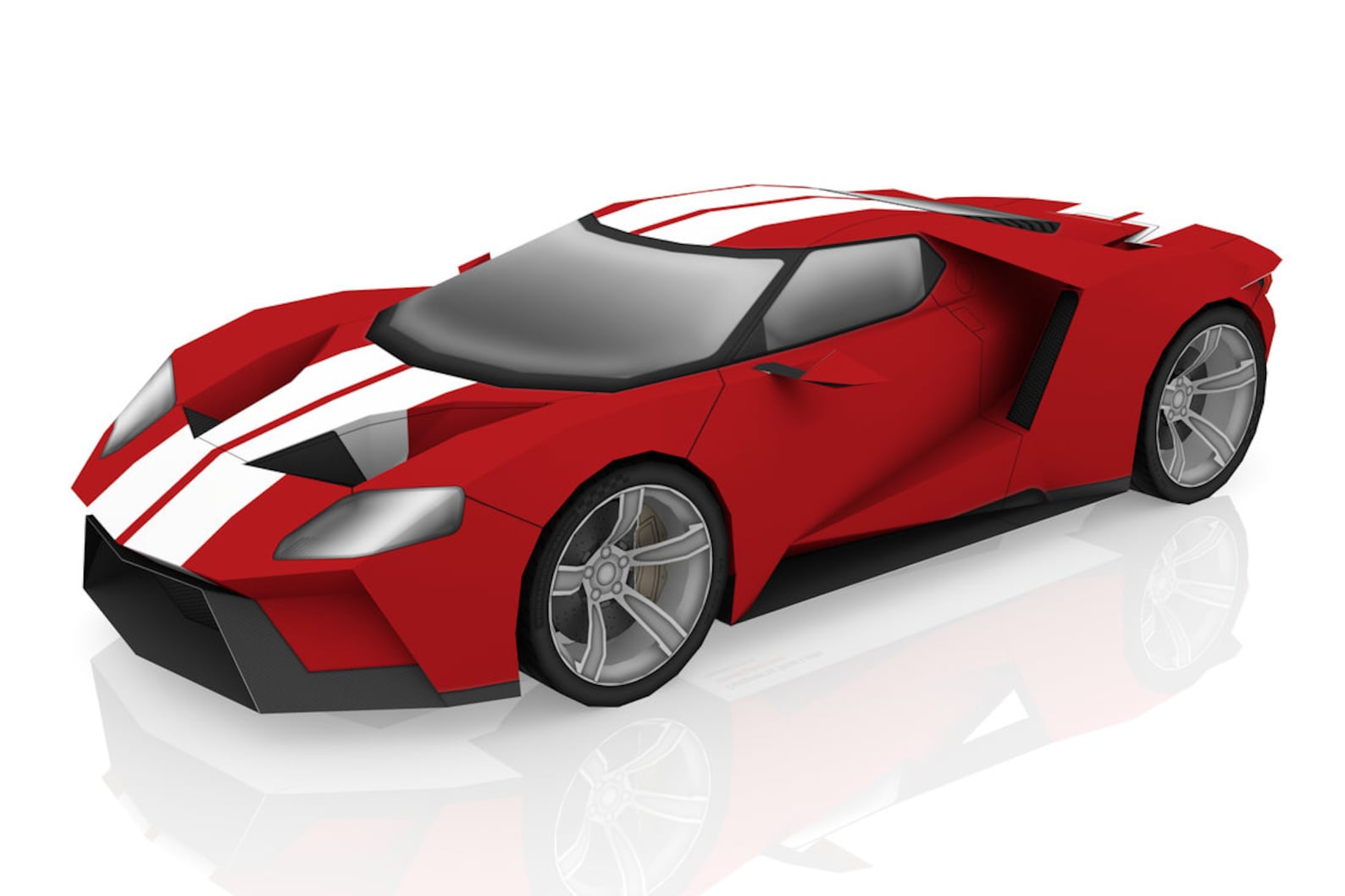 Ford GT Volcano DIY 3D Papercraft Supercar Templates, Papercraft Model ...