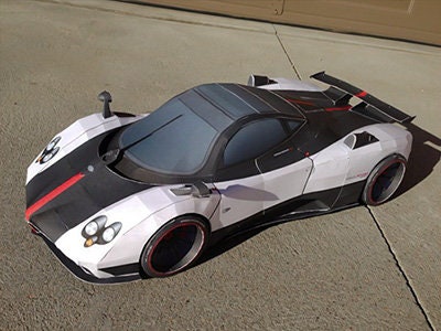 Pagani Zonda Jet Black DIY 3D Papercraft Supercar Vorlagen, Papercraft ...