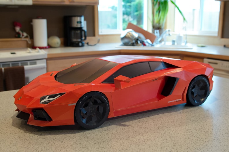Lamborghini Aventador Racer DIY 3D Papercraft Car Template, Papercraft ...