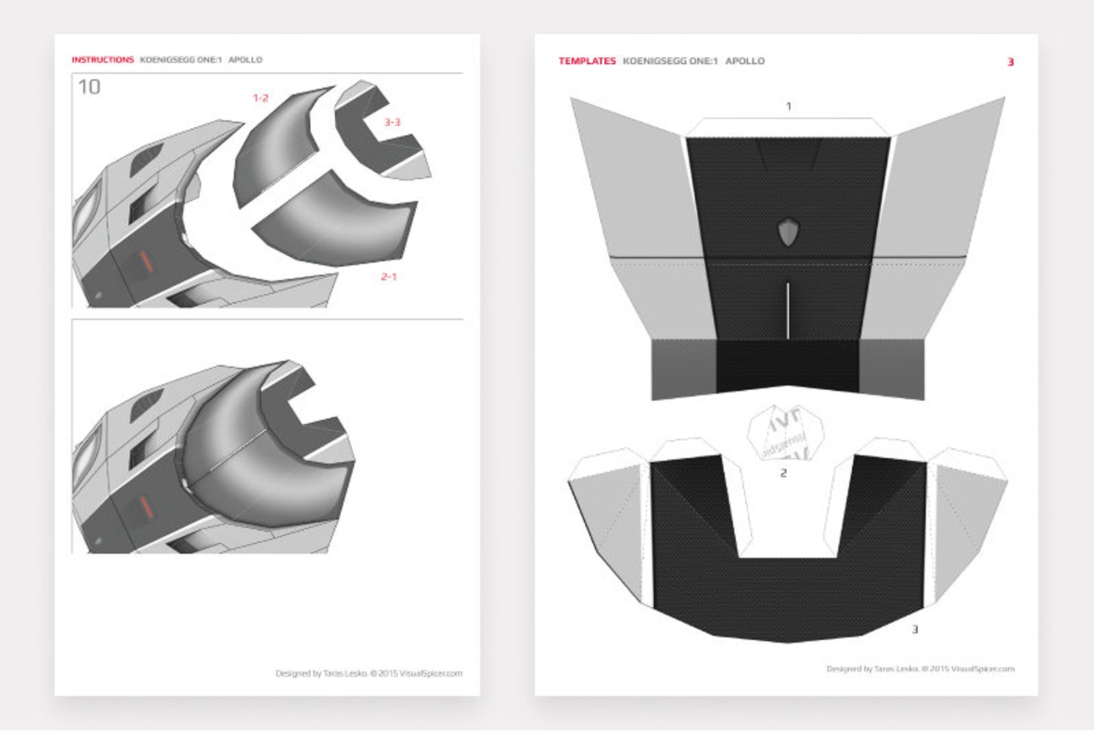 Koenigsegg One:1 Apollo DIY 3D Papercraft Supercar Templates ...