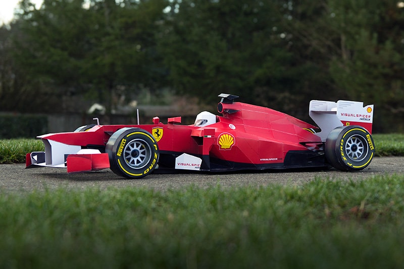 Ferrari F1 DIY 3D Papercraft Racecar Templates, Papercraft Model for ...