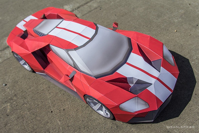 Ford GT Volcano DIY 3D Papercraft Supercar Templates, Papercraft Model ...
