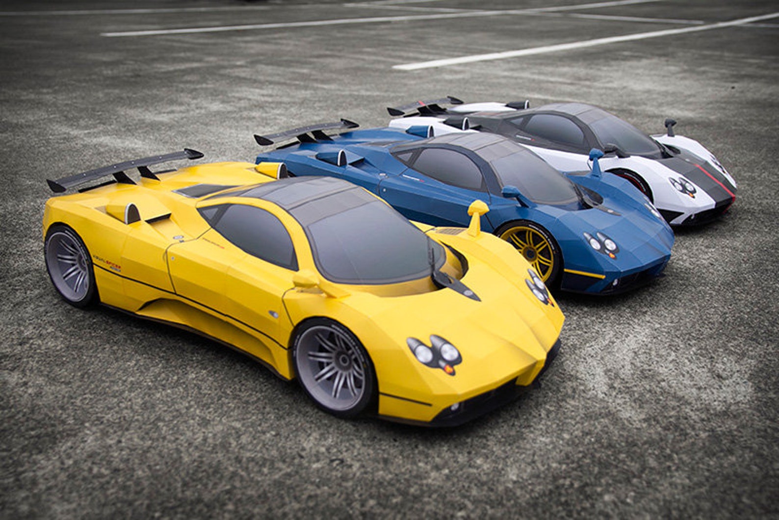 Pagani Zonda Velocity Yellow DIY 3D Papercraft Supercar Templates ...