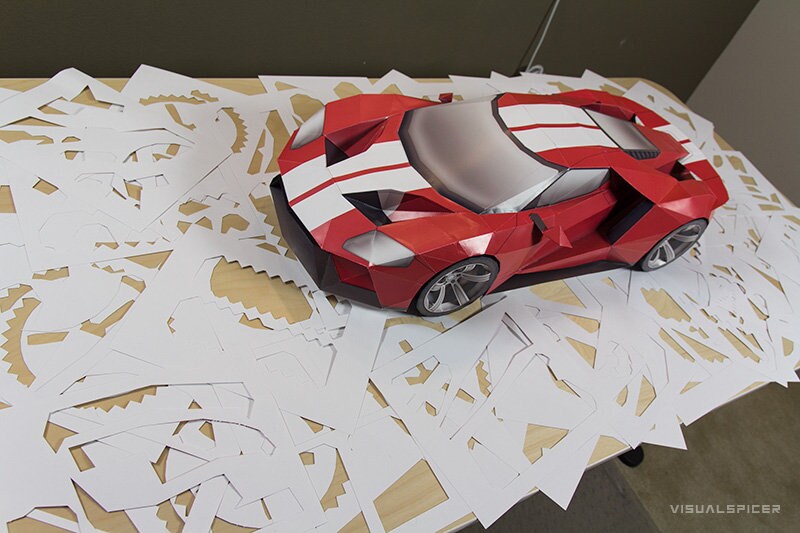 Ford GT Volcano DIY 3D Papercraft Supercar Templates | Etsy Canada