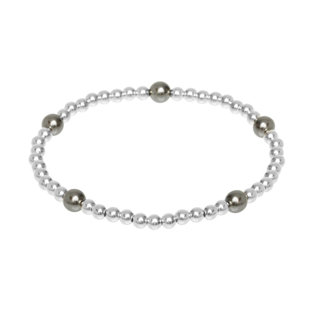 Sterling Silver Stretch Bracelet: Swarovski Pearl Stacking Bracelet - Etsy