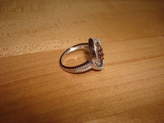 Genuine Mocha Diamond and White Diamond 925 Sterling Silver Spiral Ring ...