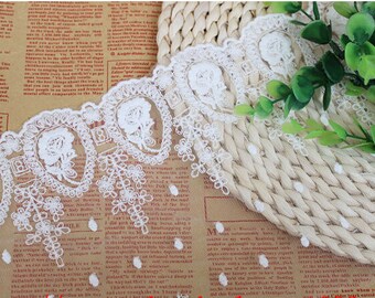 Music note Embroidery Lace fabric soft embroidered lace | Etsy