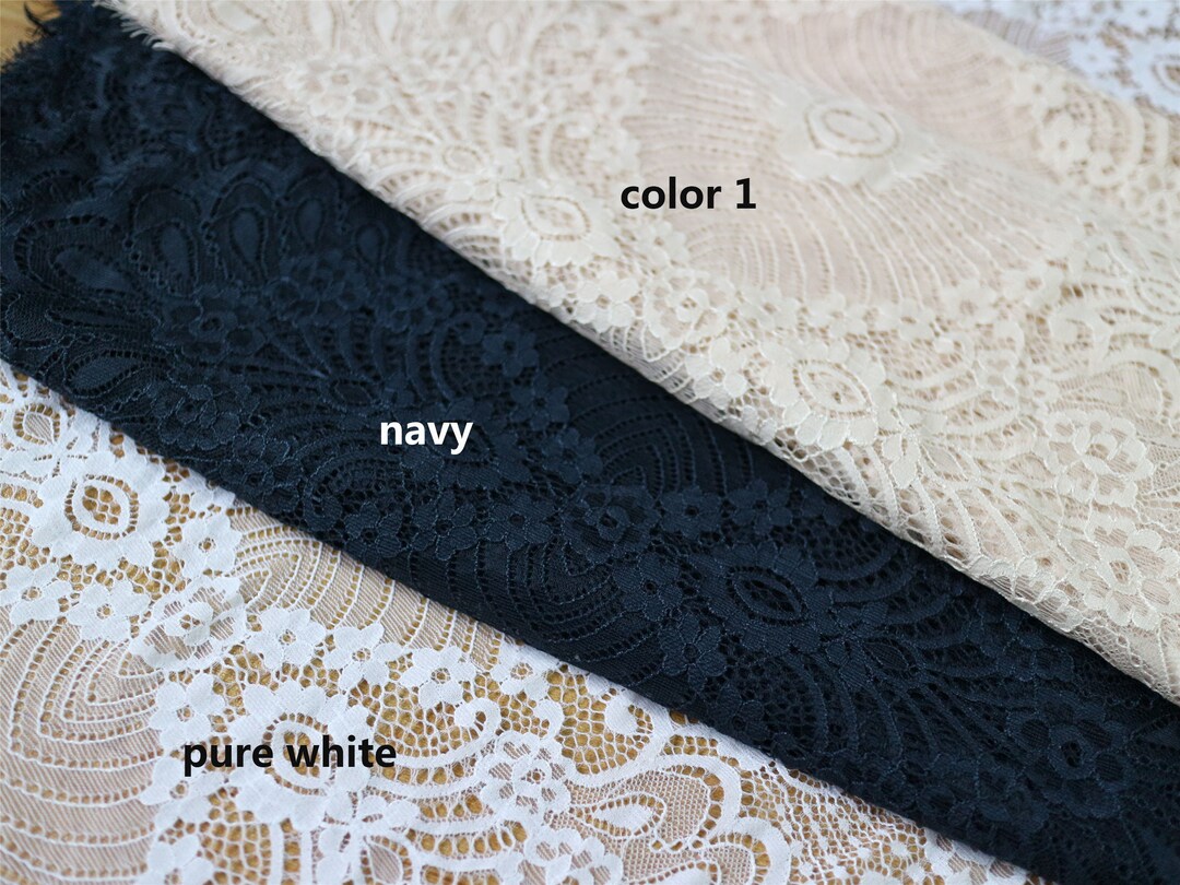 Navy Lace ,eyelash Lace Trim in White for Sewing-c009, Shawls, Skirt ...