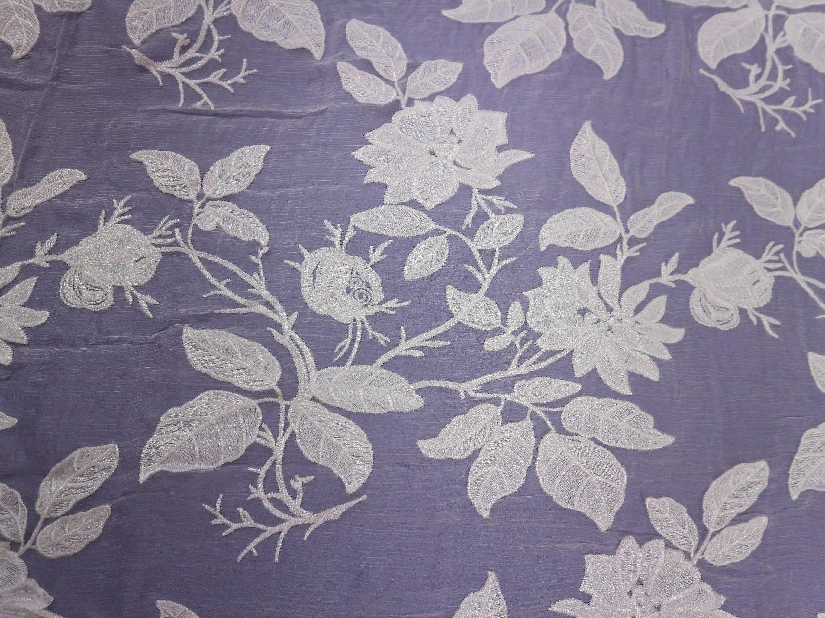 Cotton Embroidery Silk Fabric in 120cm Wide,sloral Silk Chiffon Lace ...