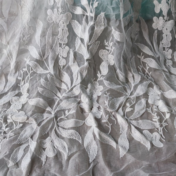 Embroidered Silk Fabric - Etsy