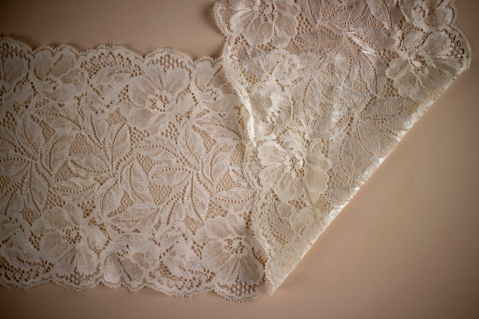 Ivory White Lace Fabric Stretch Lace Trimmingpure White | Etsy