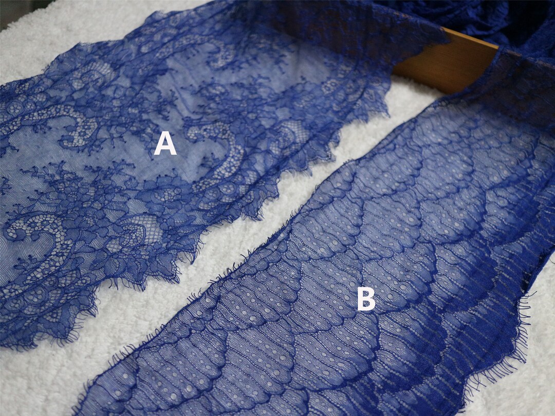 Cobalt Blue Lace,royal Blue Eyelash Lace Fabric for Dress,blue ...
