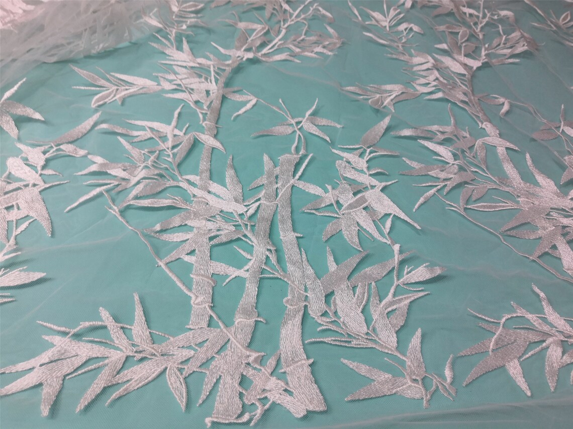 Bamboo Leaves Lace Fabric in off Whiteembroidery Dress Lace - Etsy