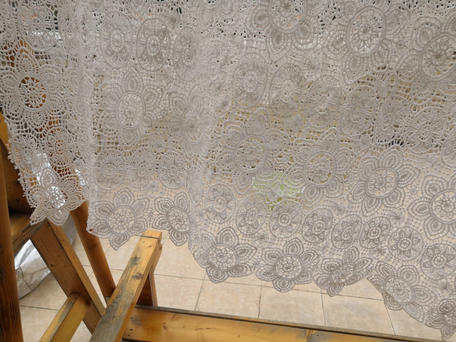 Cotton Lace fabric Wide Scalloped Lace fabric | Etsy