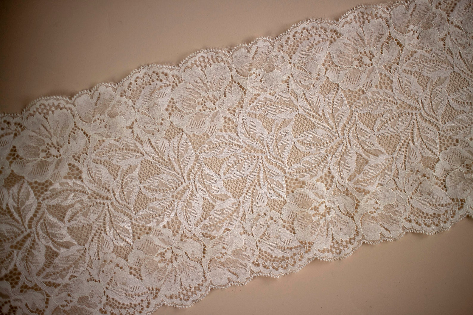 Ivory White Lace Fabric Stretch Lace Trimmingpure White | Etsy