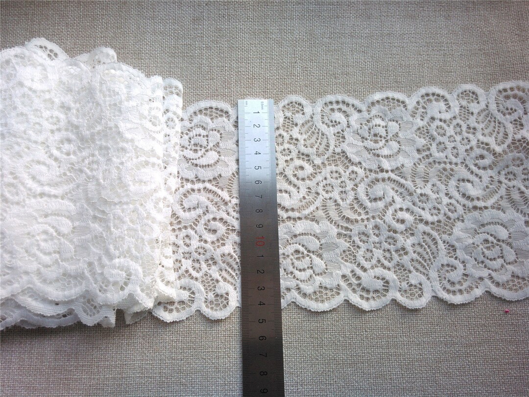 Off White Plum Flower Wedding Lace,stretch Lace Trim - Extra Wide Lace ...