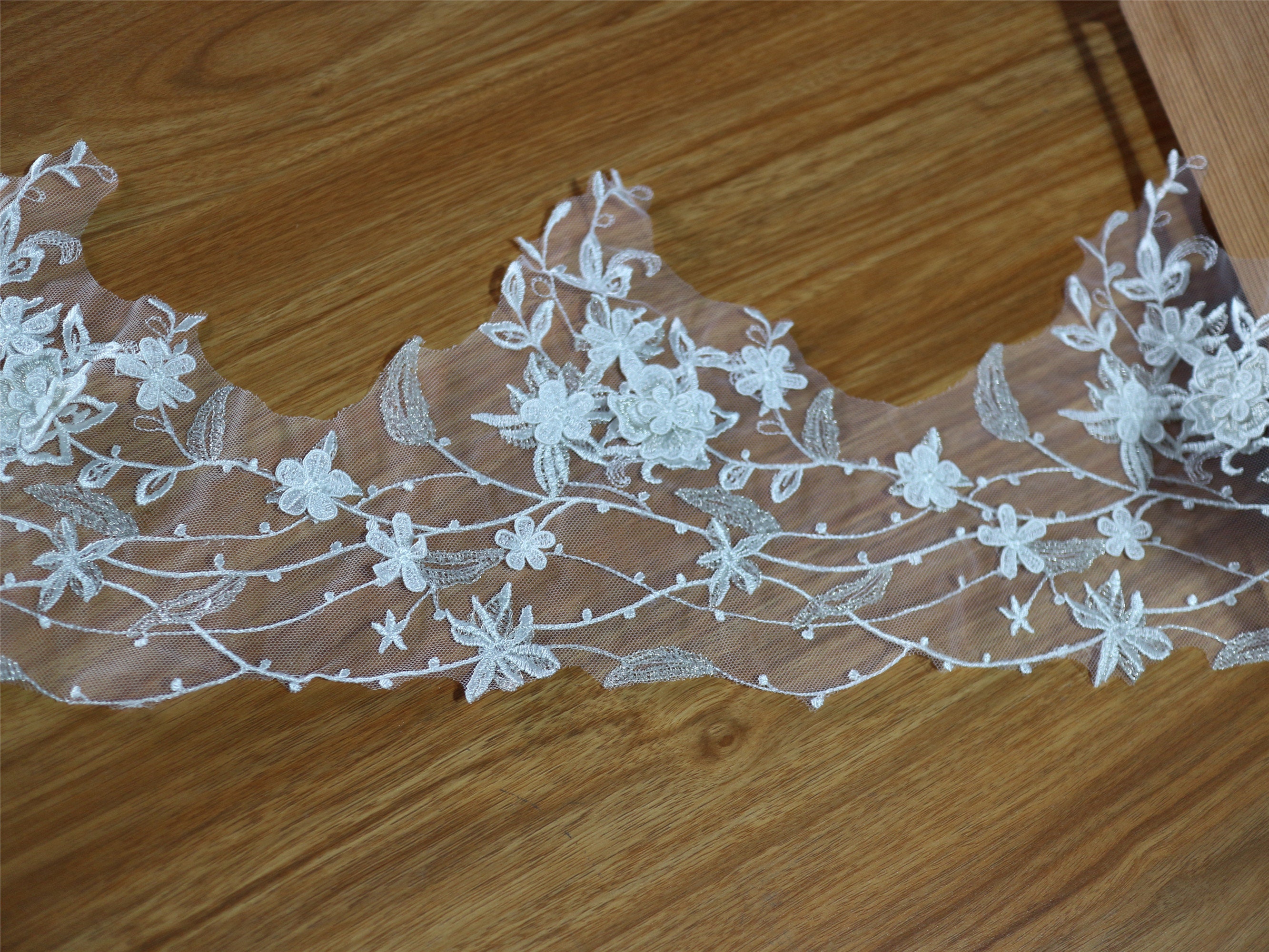 3D Lace Trim Wedding Lace trimmingoff white Floral | Etsy
