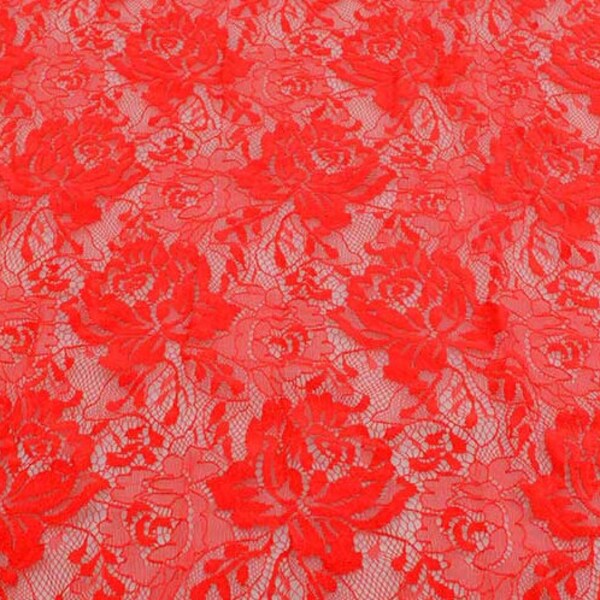 Red Lace Fabric - Etsy