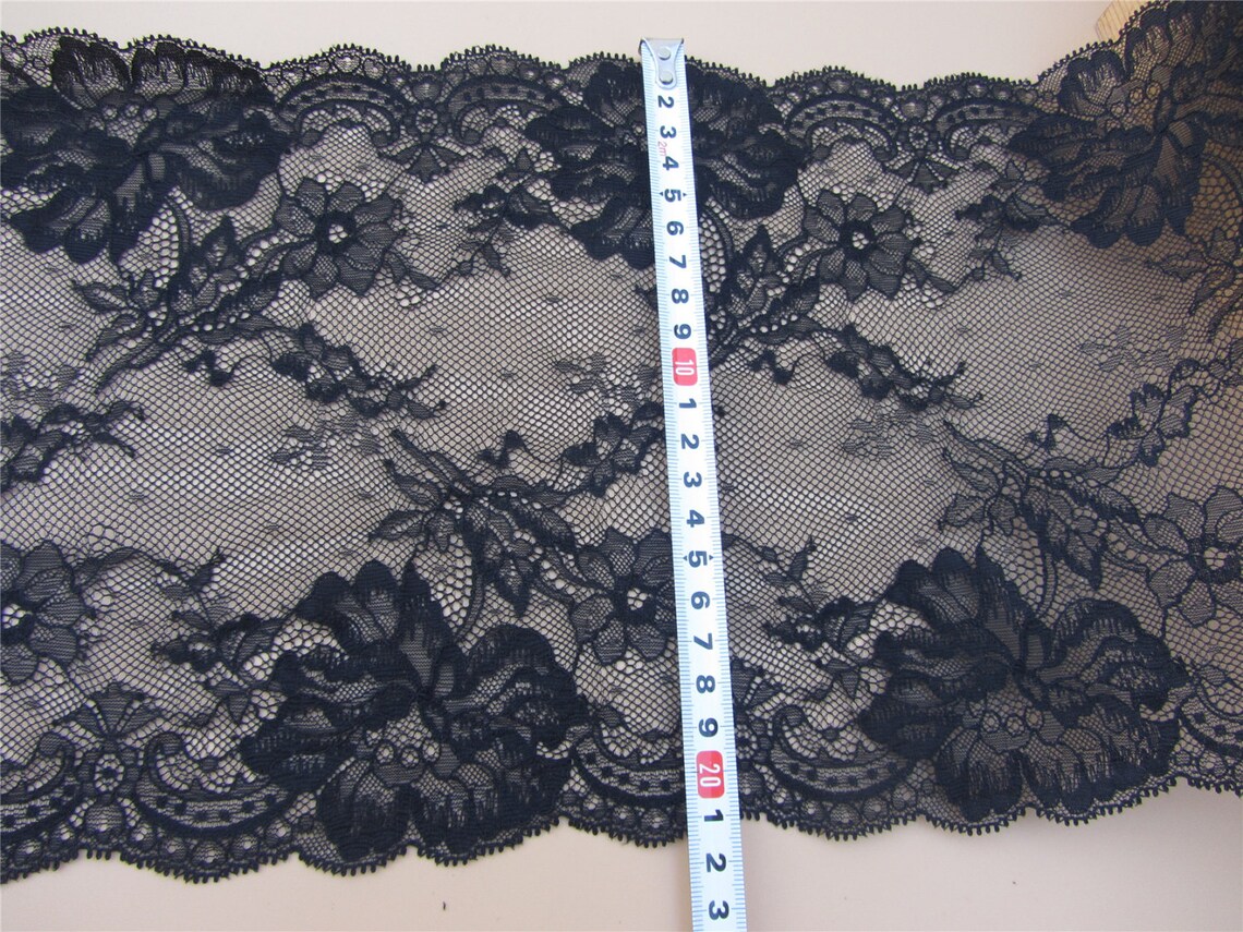 Black Lace,stretch Lace Trim - Extra Wide Lace Trim, 8.5" Wide Lace ...