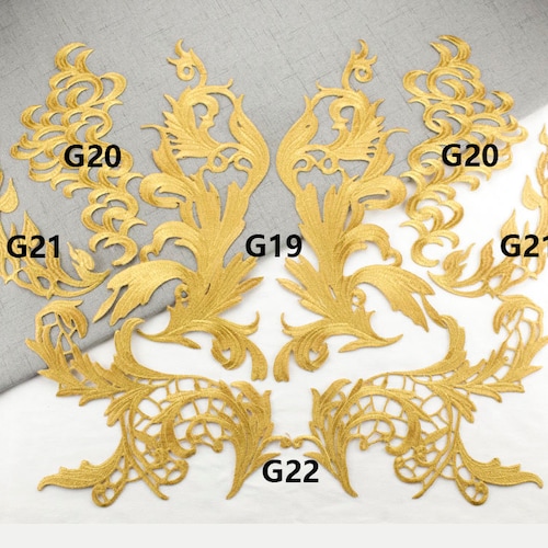 Gold Patch Gold Applique DIY Patch 2pcs - Etsy