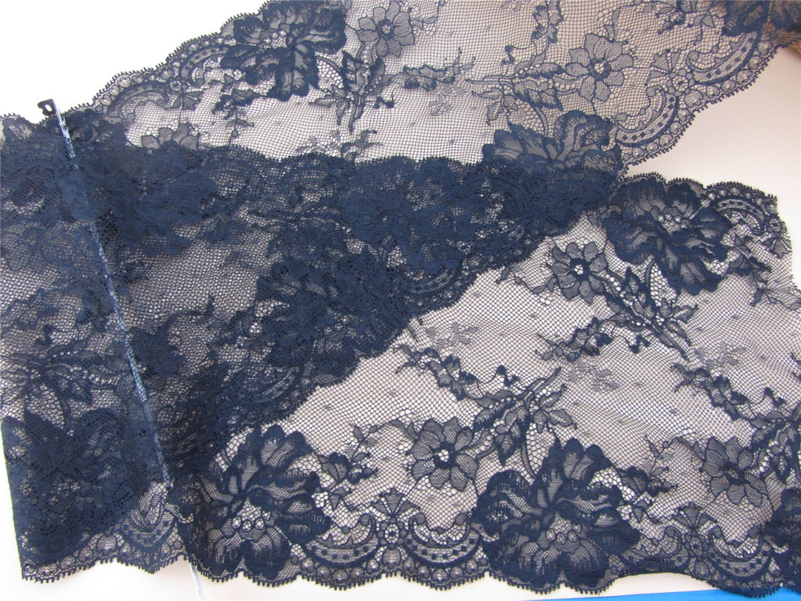 Black Lace,stretch Lace Trim - Extra Wide Lace Trim, 8.5" Wide Lace ...