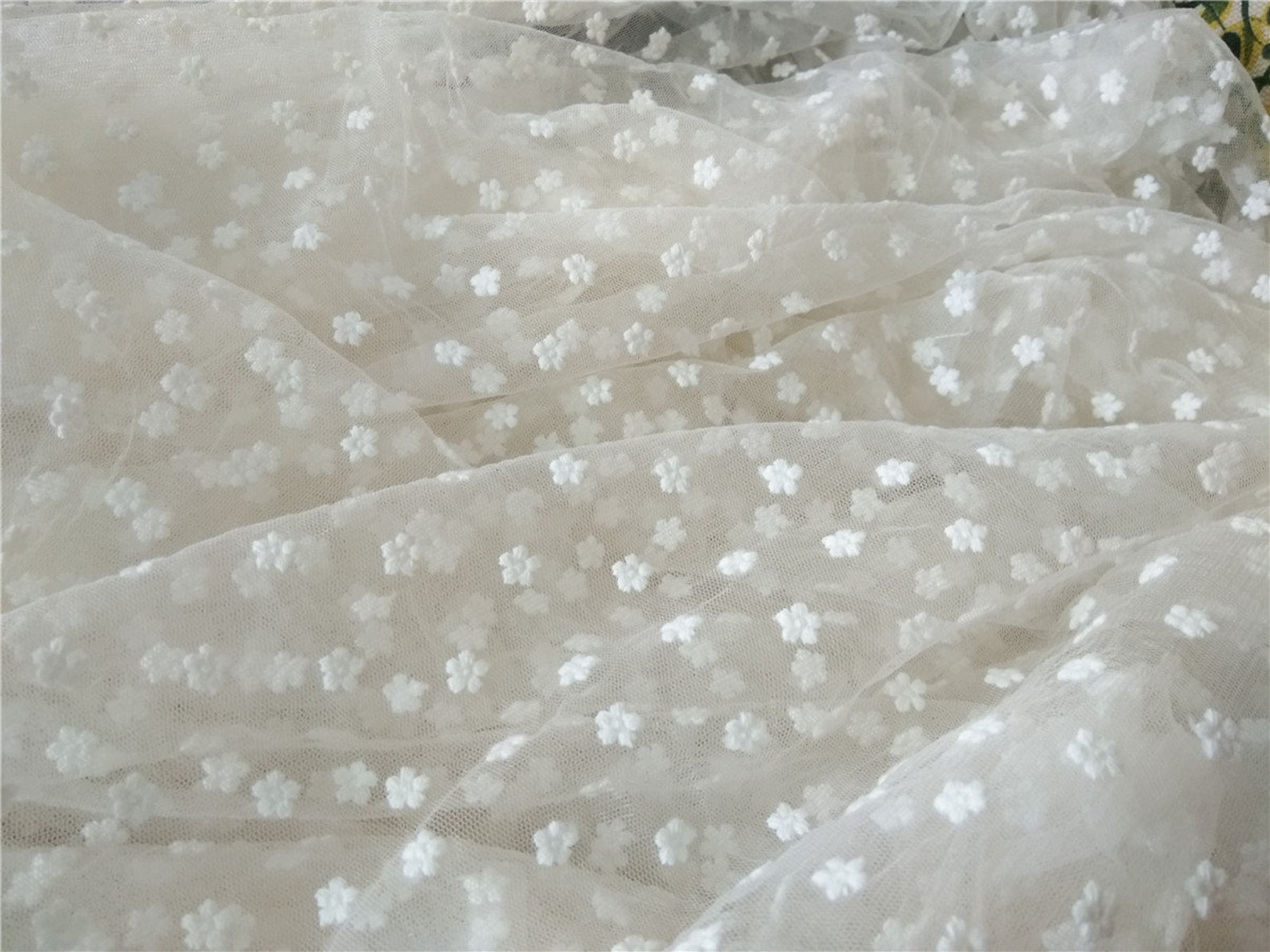 Navy Blue Lace Fabric Star Embroidered Tulle 55" Lace Fabric for ...