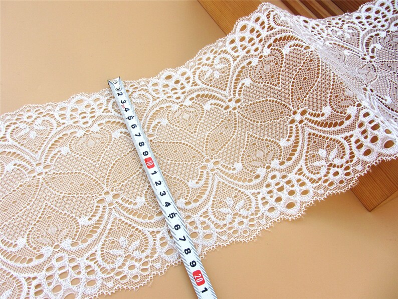 Stretch Lace Trimoff White Wedding Lace Trimming Extra Wide - Etsy