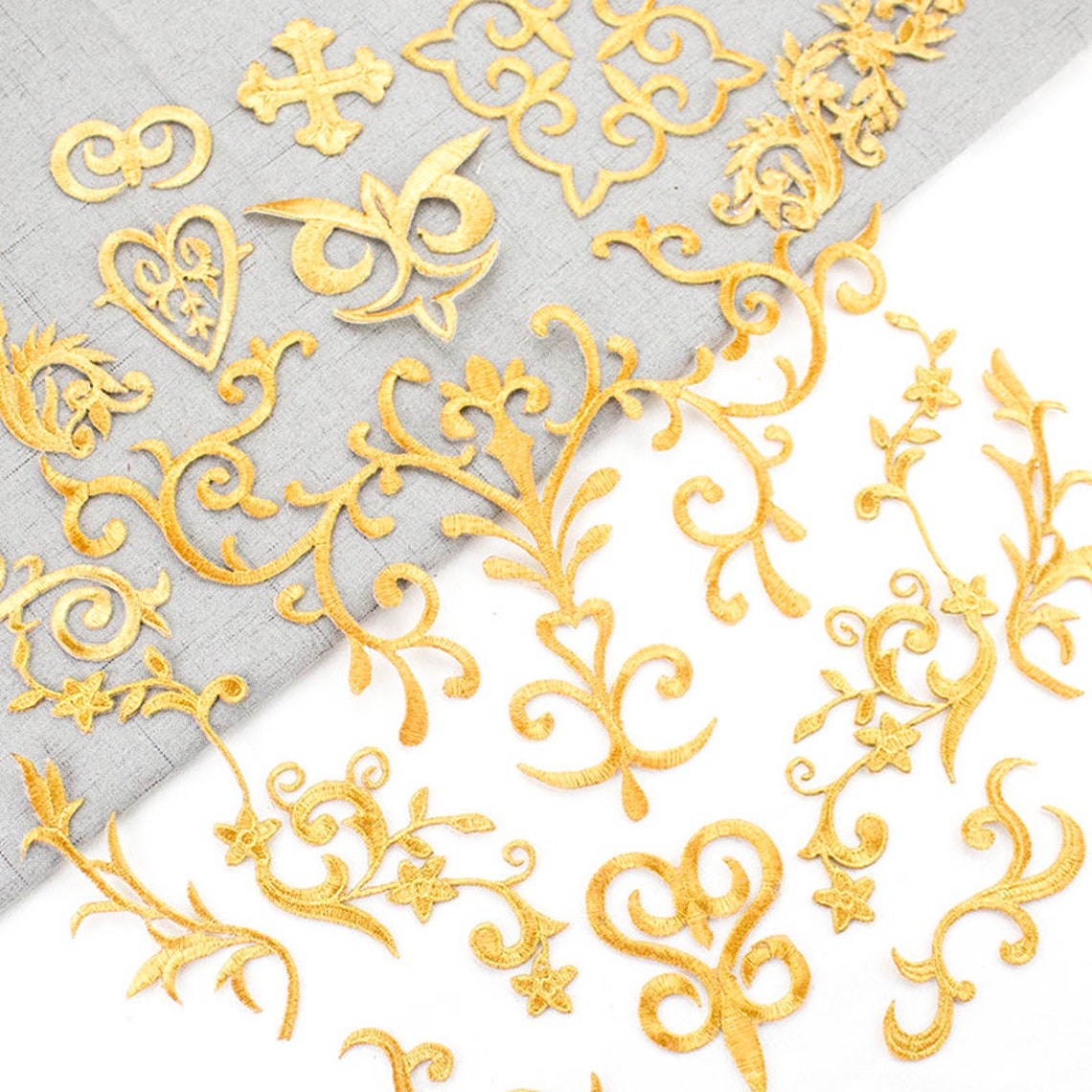 Gold Patch Gold Applique DIY Patch 2pcs - Etsy