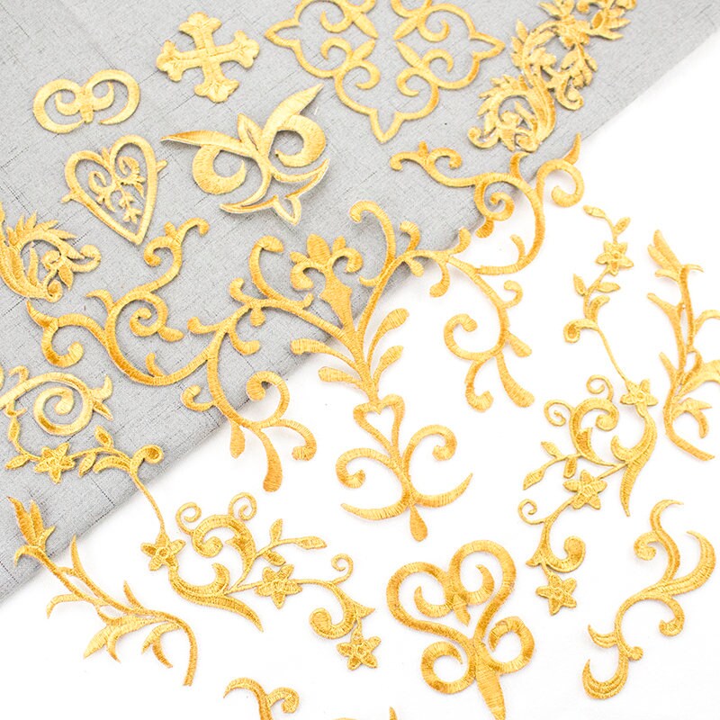 Gold Patch Gold Applique DIY Patch 2pcs - Etsy