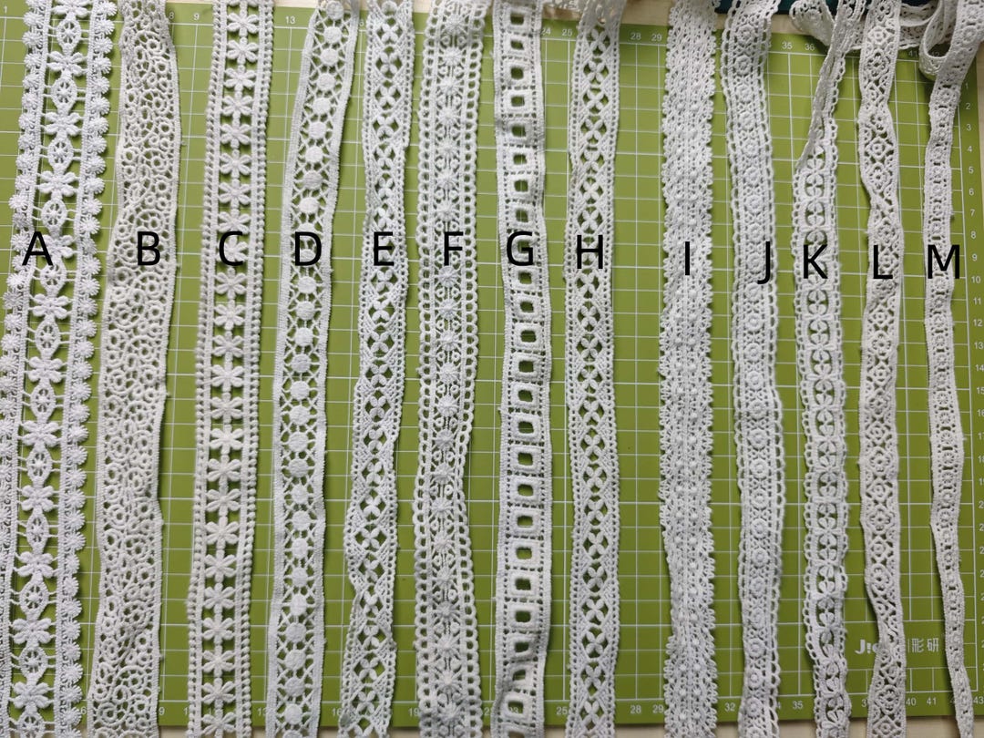 Lace Trim Sell by Yard, White Cotton Lace ,beige Cotton Lace Trim ...